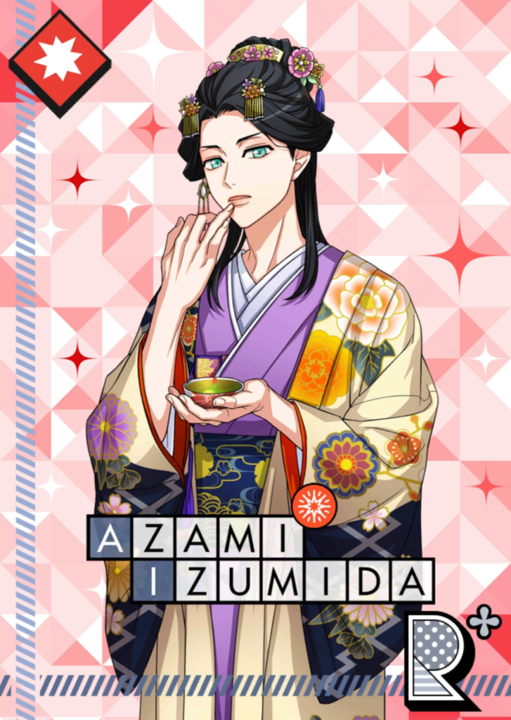 File:(Black Hair Doing Up) Azami Action R+.png - A3! Wiki