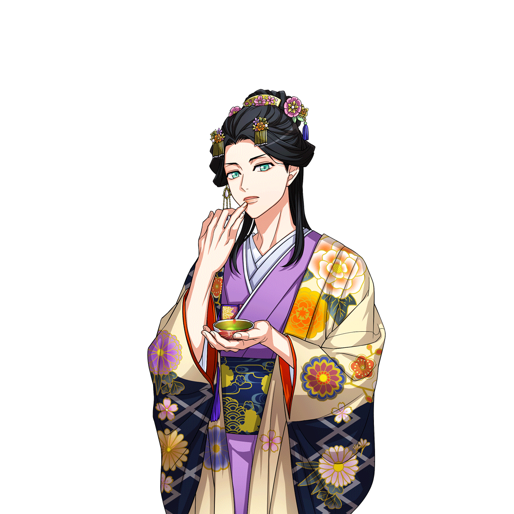 File:(Black Hair Doing Up) Azami Action R+ Transparent.png - A3! Wiki